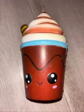 Toys | Kawaii Swirl Ice Cream Cup Squishy Brown Cream Orange Blue ...